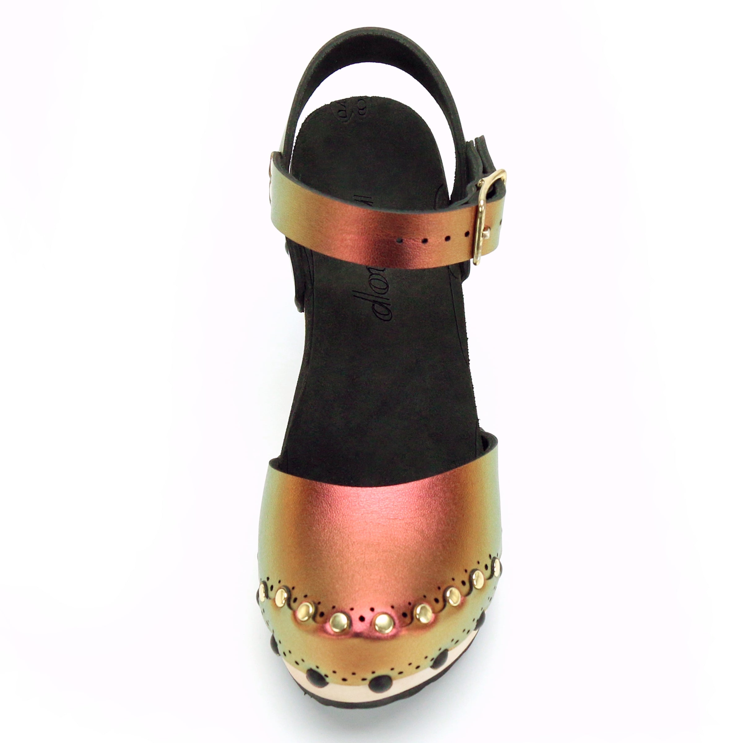 High Heel Closed Toe Ankle Clogs in Ruby - Vegan Clogs - Made in USA ...