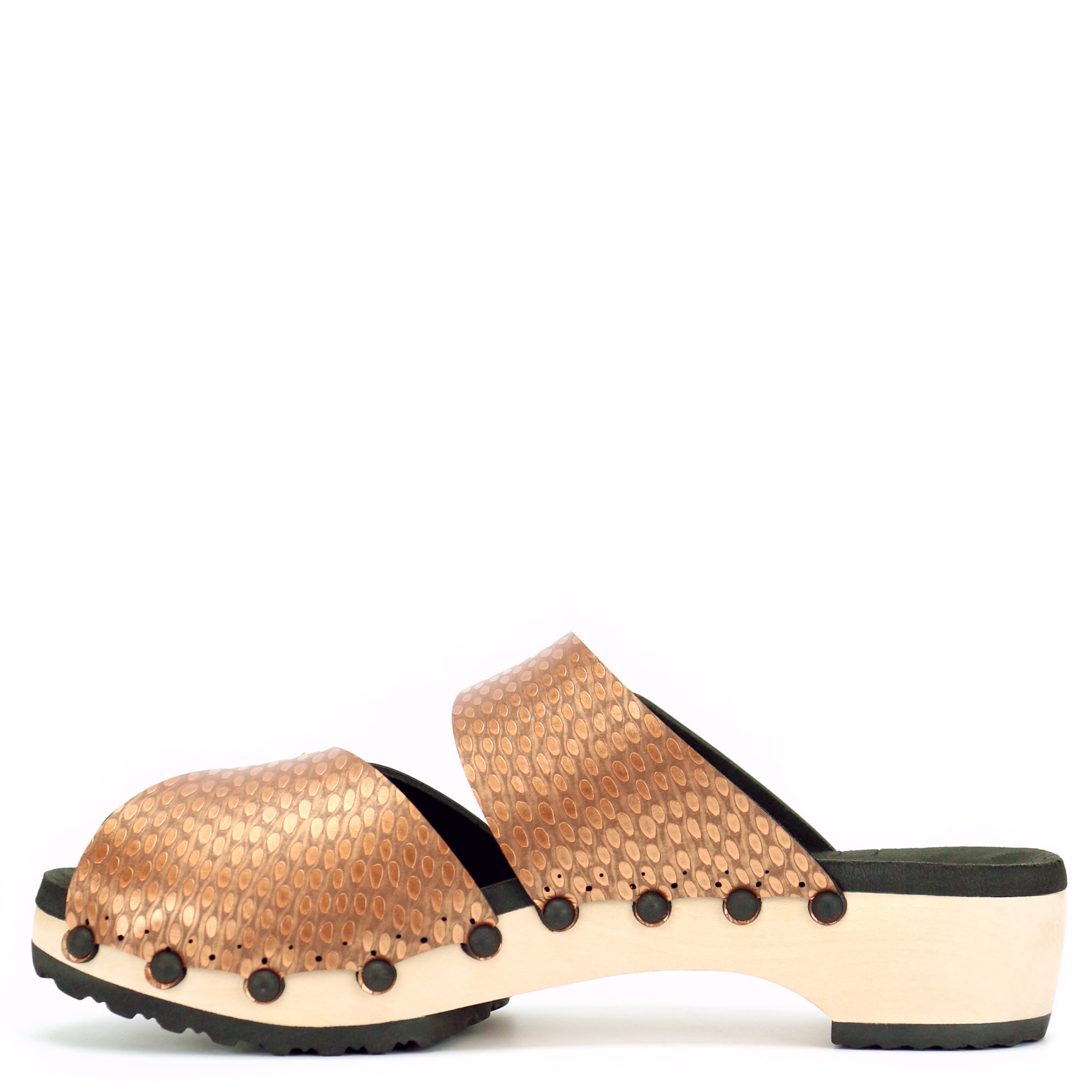 Low Clog Peep Toe Mules in Copper - Vegan Clogs - Made in USA – Mohop