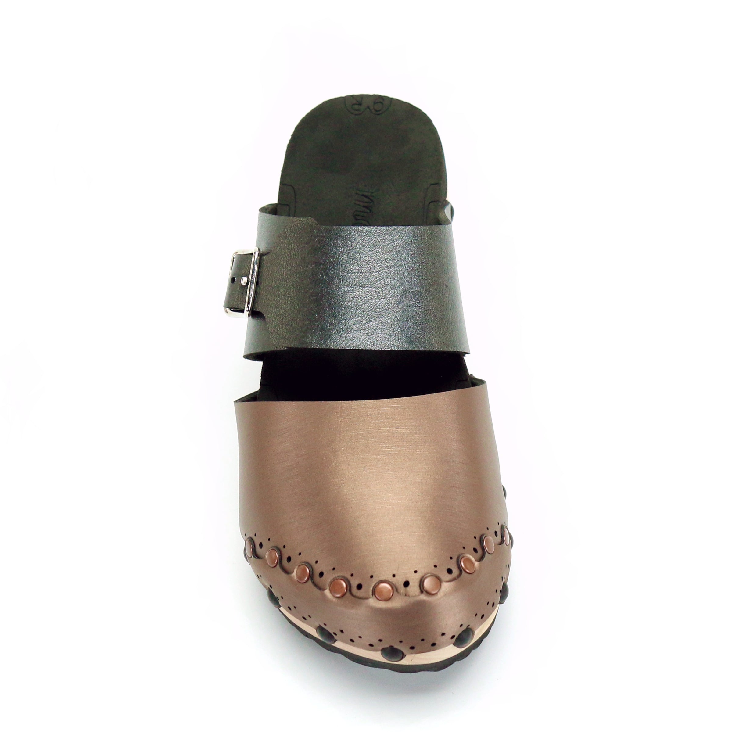 Mid Clog Closed Toe Mule in Mocha and Slate - Vegan - Made in USA – Mohop