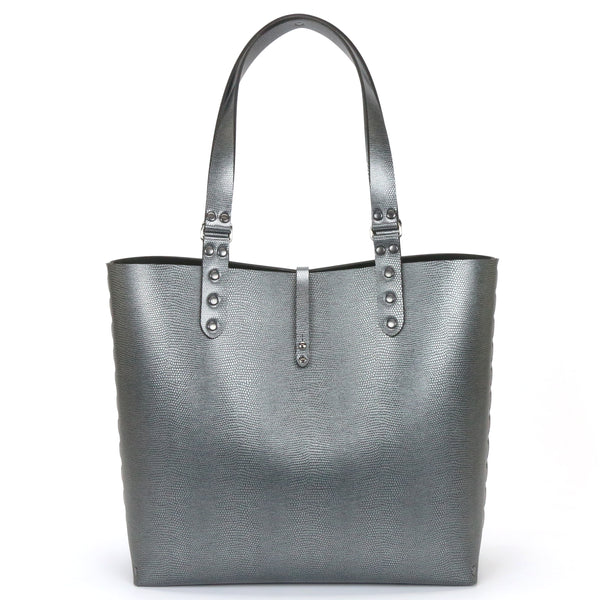 Pewter Tote Bag - Dark Silver Tote - Vegan - Made in USA – Mohop