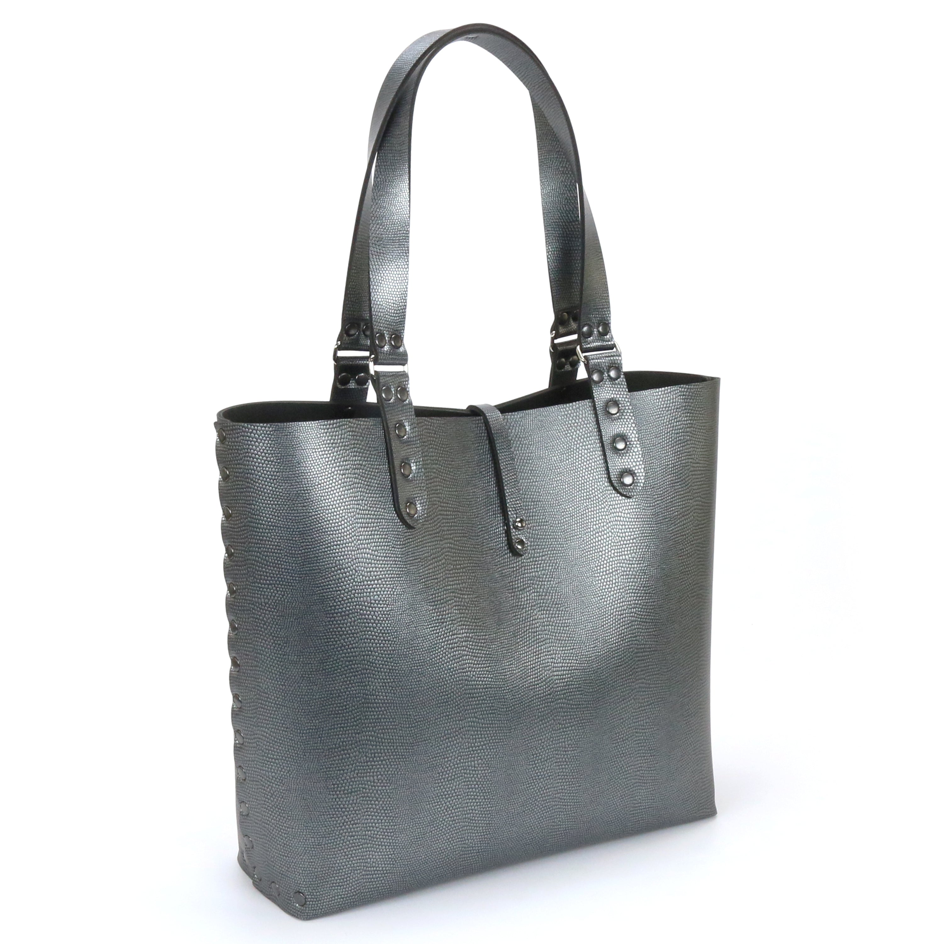 Pewter Tote Bag - Dark Silver Tote - Vegan - Made in USA – Mohop